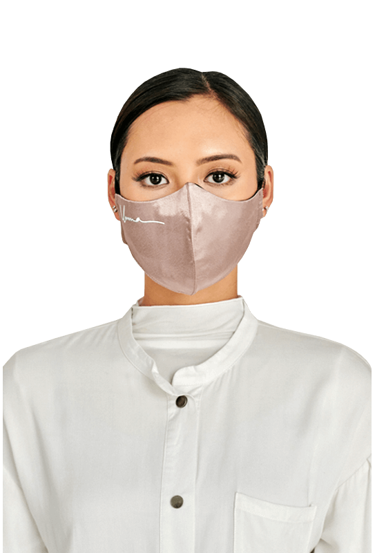 Buy Satin Face Mask with Ear Loop in Rust