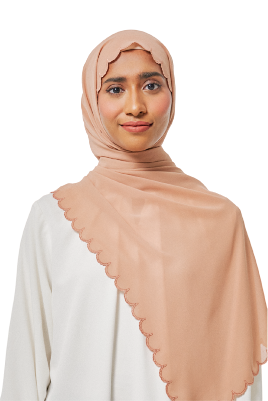Sulam Delima Scarf in Camel Brown