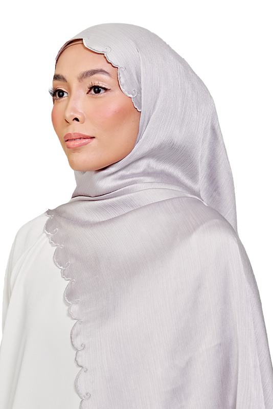 Sulam Melor Scarf in Cloudy Grey