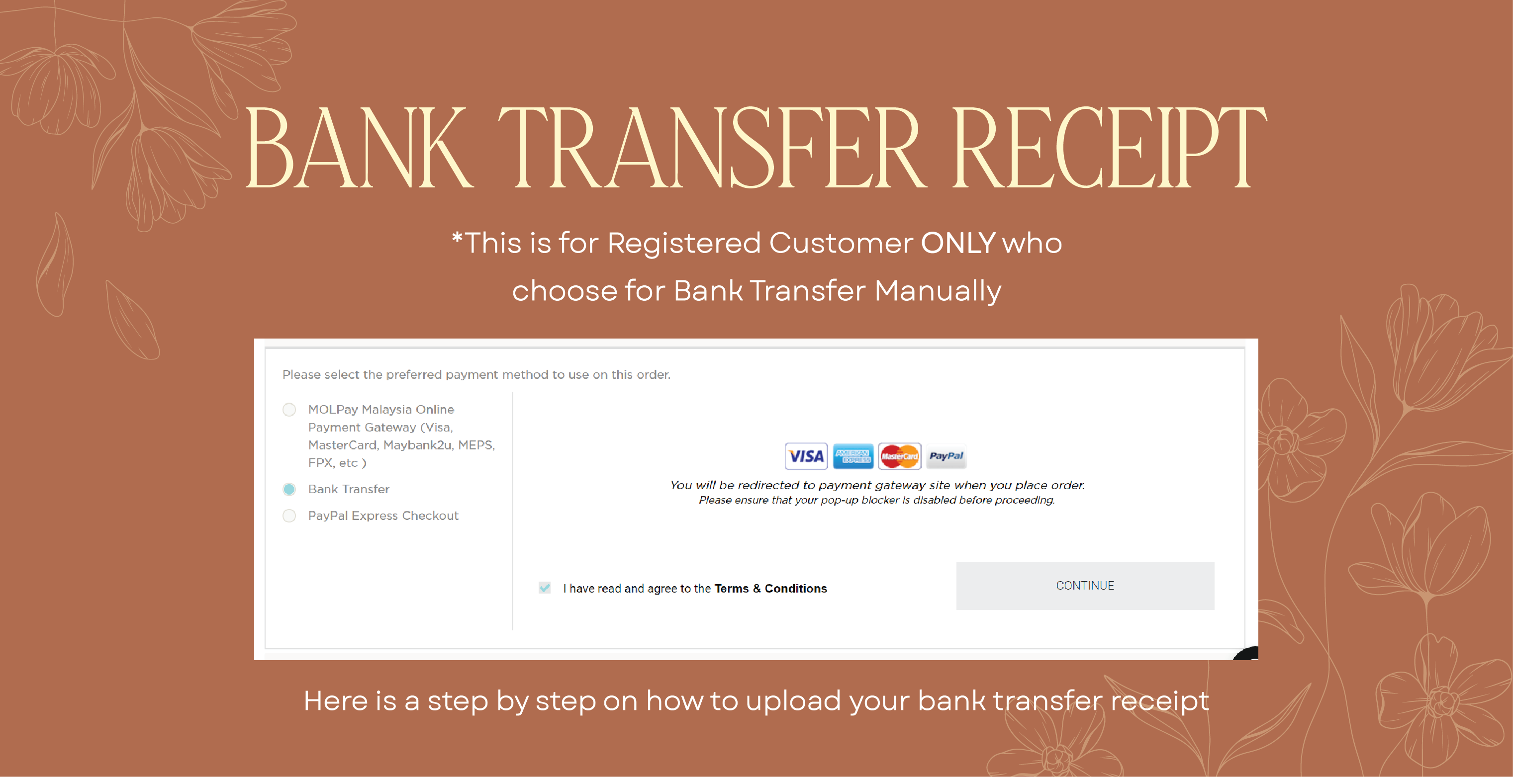 How to upload bank transfer receipt